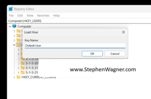 Modify or Add to the new Default User Registry - The Tech Journal