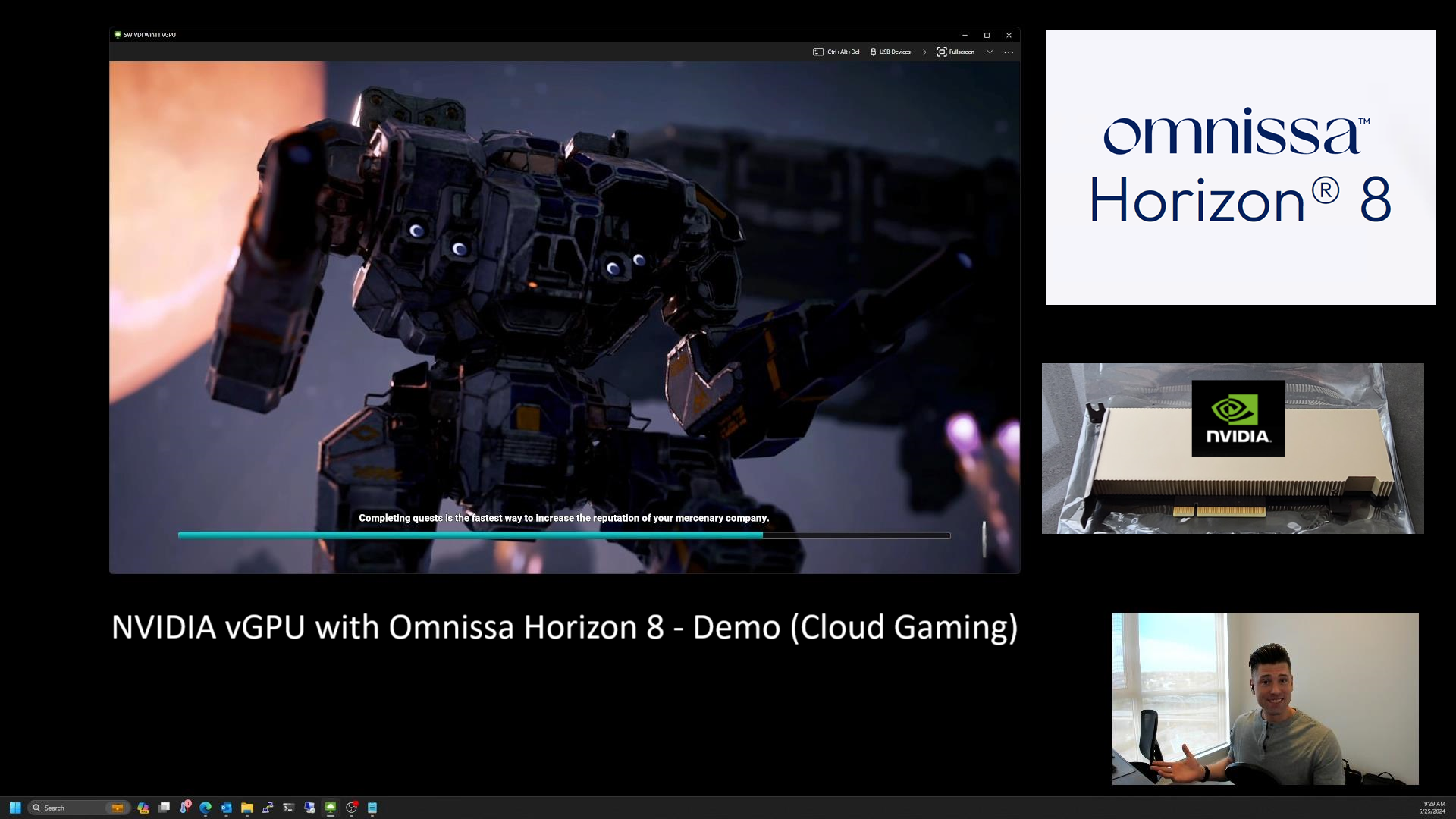 VDI Gaming Demo with NVIDIA vGPU and Omnissa Horizon 8